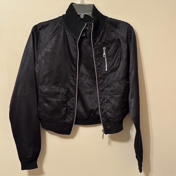 Passport | Jackets & Coats | Passport Black Bomber Jacket Satin Size ...
